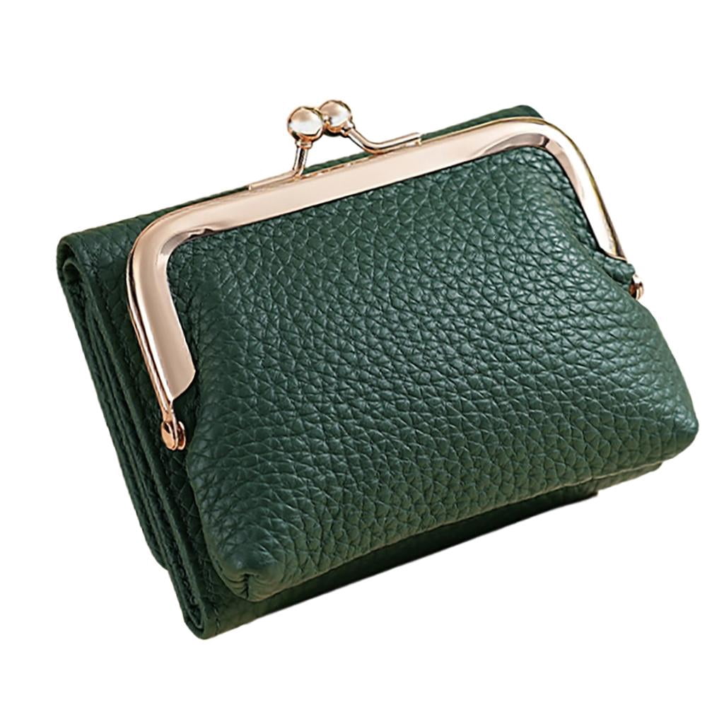 Giaone Short Wallet Credit Card Holder for Women Kiss Lock Coin Pocket ...