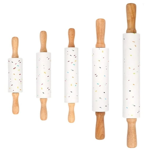 Giaone Speckled Silicone Rolling Pin Food Safe Ergonomic Handle ...
