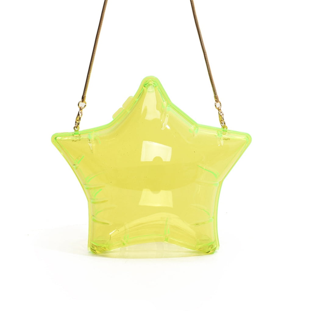 Giaone Star Shaped PVC Evening Clutch Purse Shoulder Crossbody Bag For ...