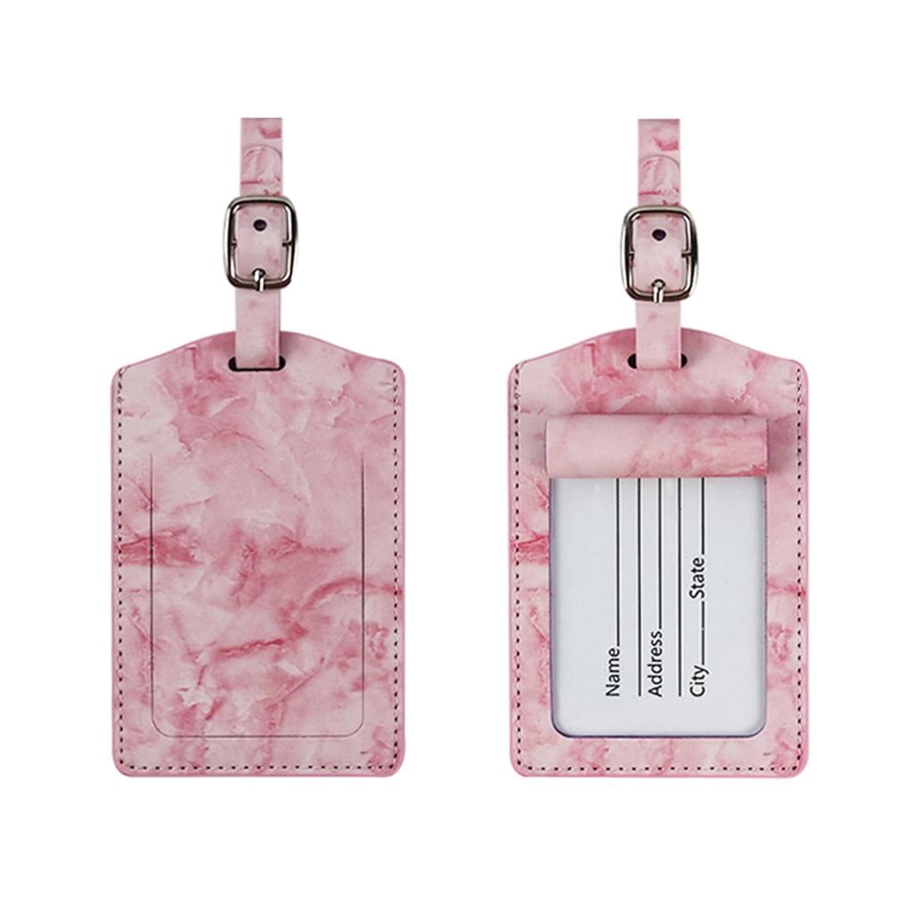 Giaone Travel Baggage Name Tag Suitcase Label Holder PU ID Cards Holder ...