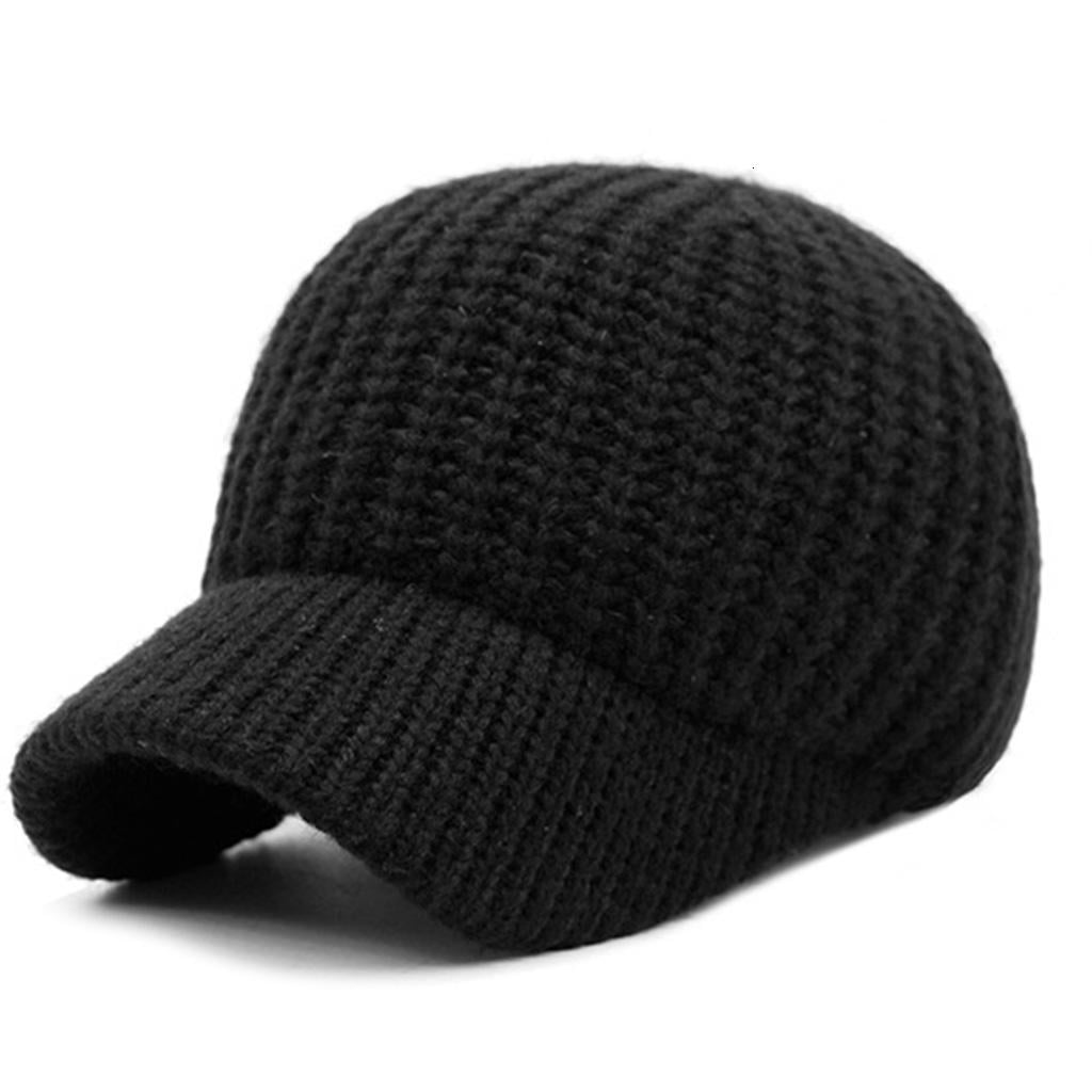 Giaone Unisex Autumn Chunky Knit Baseball Cap Handmade Crochet Beanie ...