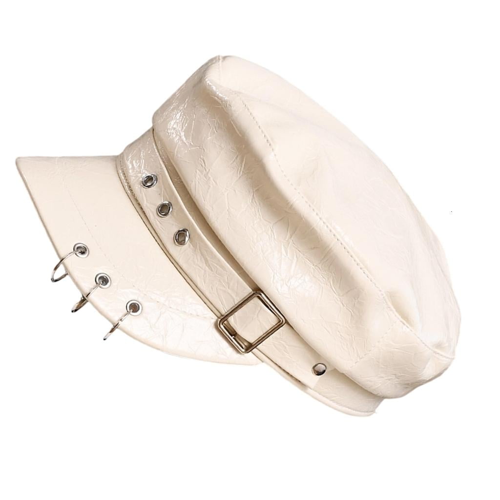 Giaone Unisex Gothic vintage Beret Cap PU Cap Easy Clean Practical ...