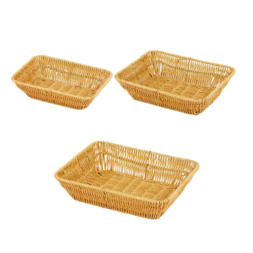 Giaone User Friendly Faux Rattan Style Serving Basket for Dining and ...