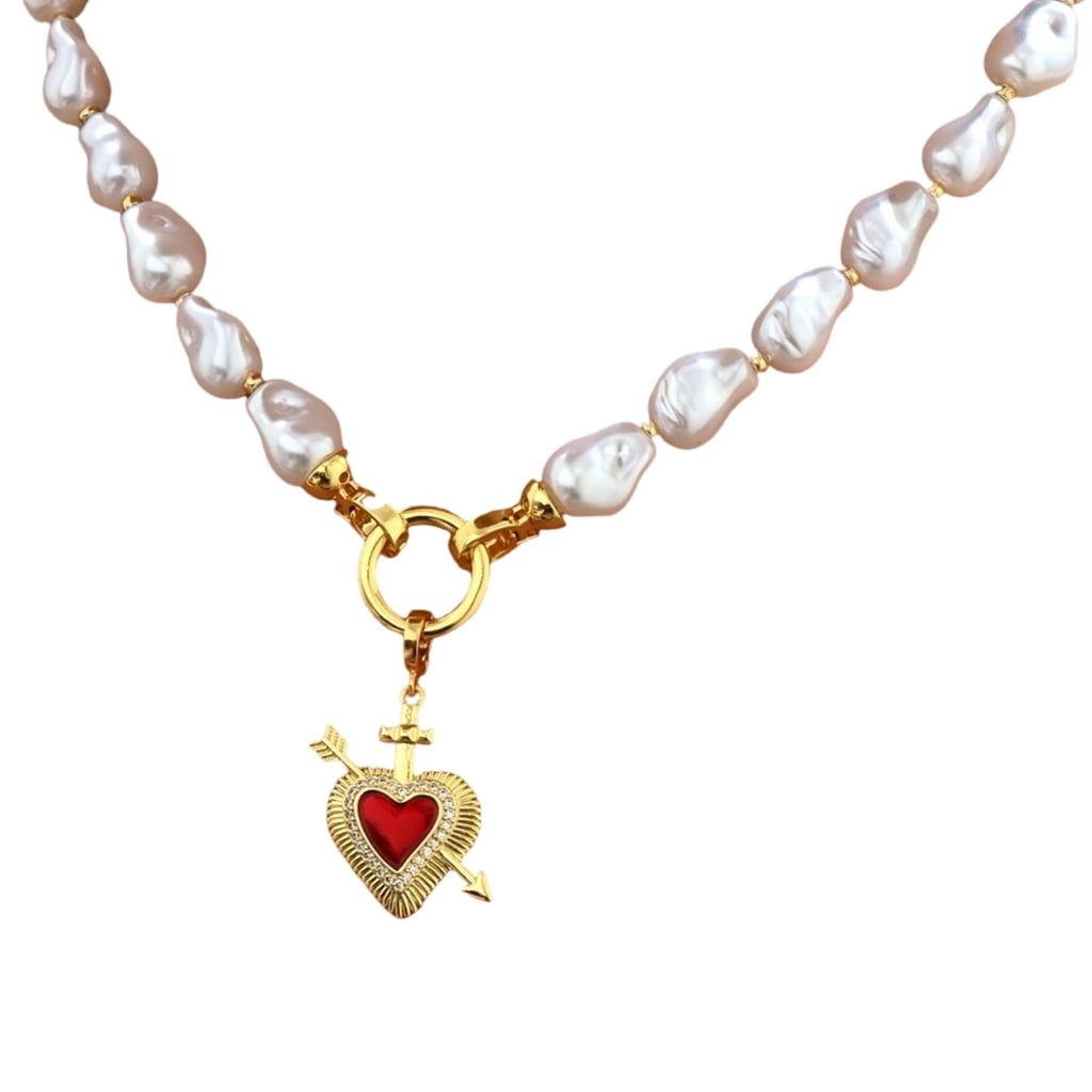 Giaone Vintage Inspired Baroque Imitation Pearls Bead Necklace Stylish ...