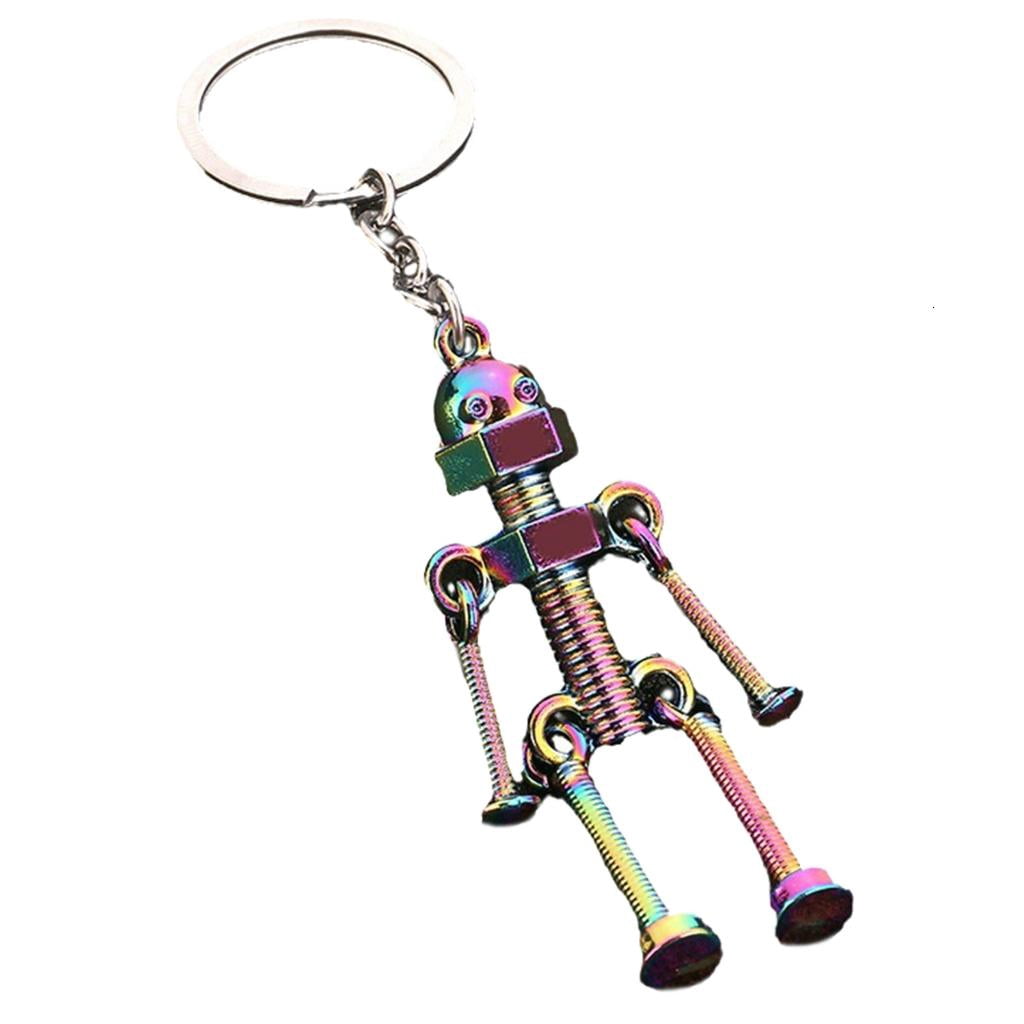 Giaone Vintage Mechanical Screw Robot Keychain Creative Movable Joint ...
