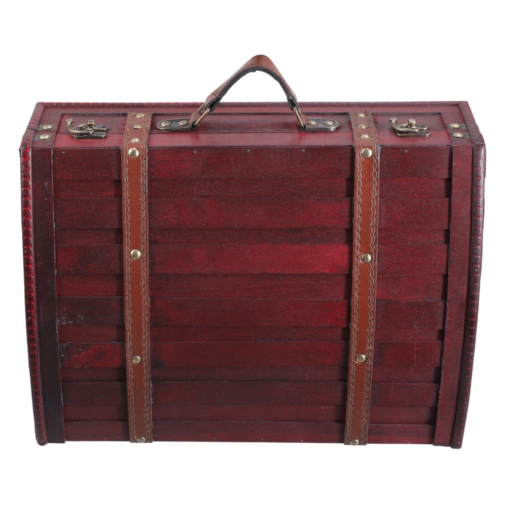 Giaone Vintage Wood Jewelry Storage Box Antique Styles Handheld Trunk ...