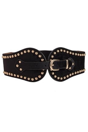Wide Studded Waist Belt