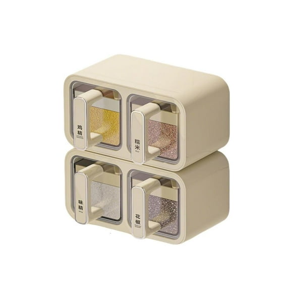 Giaone Wall Mounted Spices Rack Set Includes Spoons Multi Compartments ...