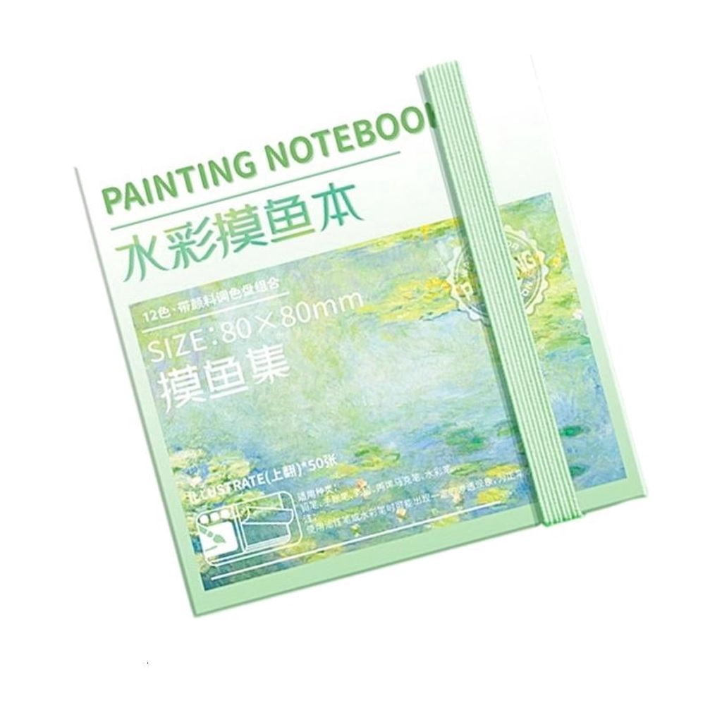 Giaone Watercolor Pad With Paint Palette 80x80mm Elastic Closure ...