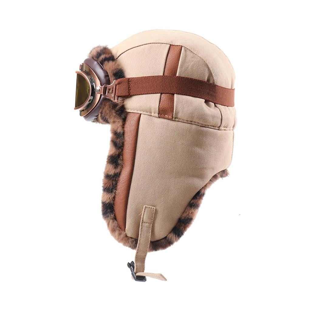 Giaone Winter Leopard Hat Windproof Soft Lined Cold Weather Outdoor ...