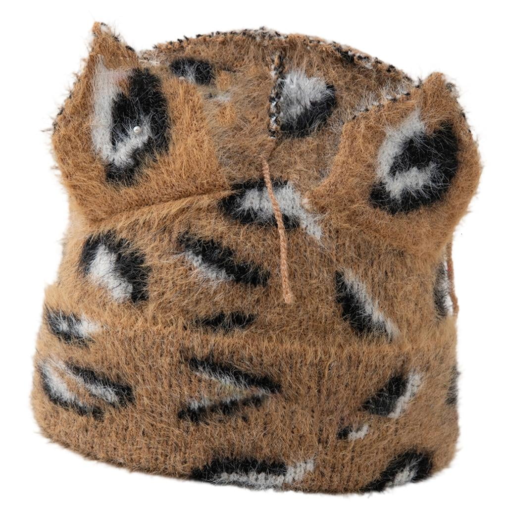 Giaone Winter Unisex Brimless Hat with Pattern Cats Ear Acrylic Fibre ...