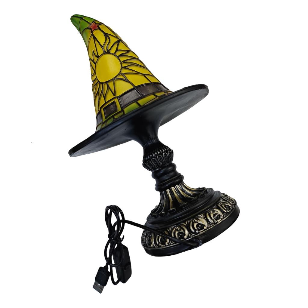 Giaone Witch Hat Table Lamp Resin Night Light Table Lamp Bedsides Light ...