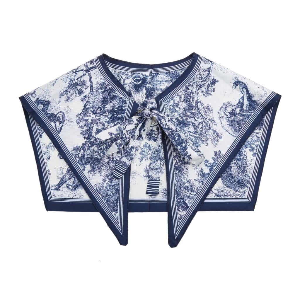 Giaone Women Elegant Silky Scarf Detachable Collar Vintage Lion Forest ...