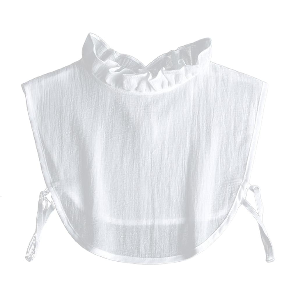 Giaone Women Stand Ruffled Fake Collar Hollow Keyhole White Detachable ...