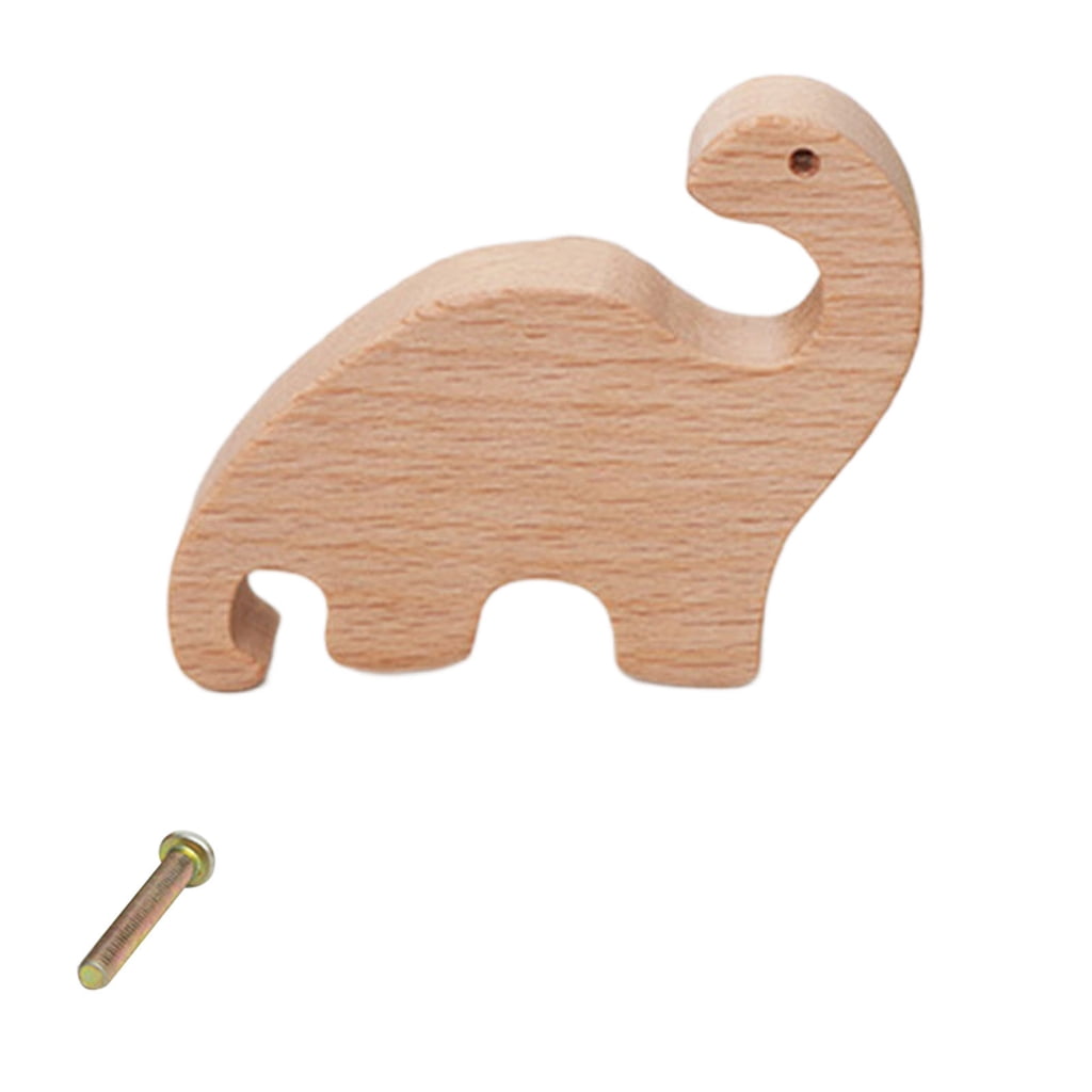 Giaone Wood Cabinet Knob Drawer Pull Lovely Dinosaur Shape Furniture ...
