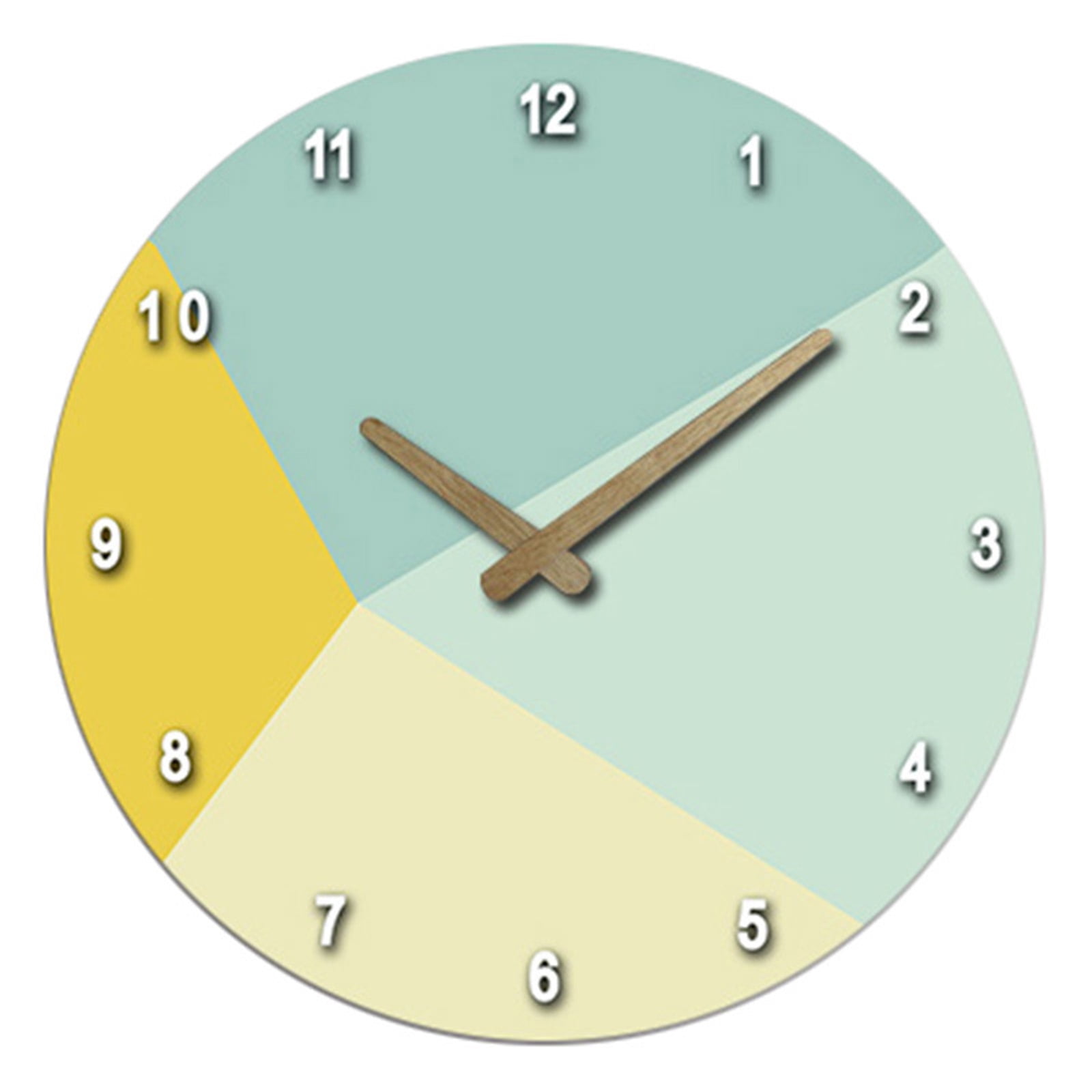 Giaone Wood Colorful Wall Clock Wall Silent for Time Clock Non Ticking ...