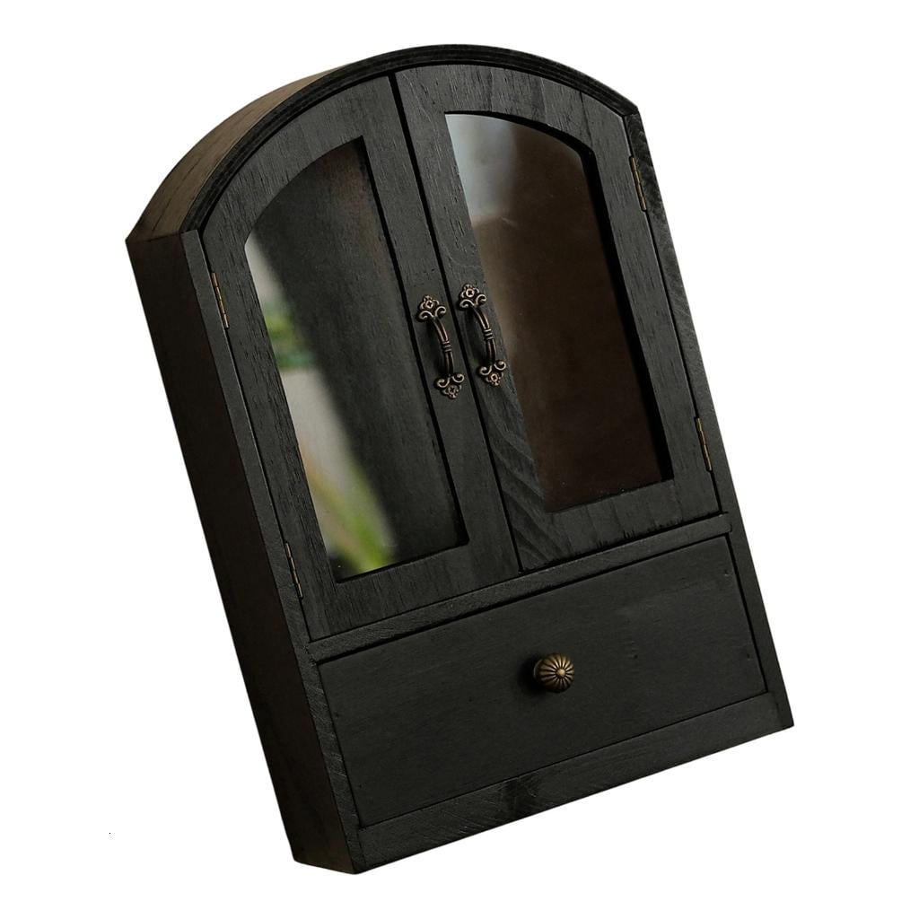 Giaone Wood Desktop Storage See Through Display Cabinet Makeup ...