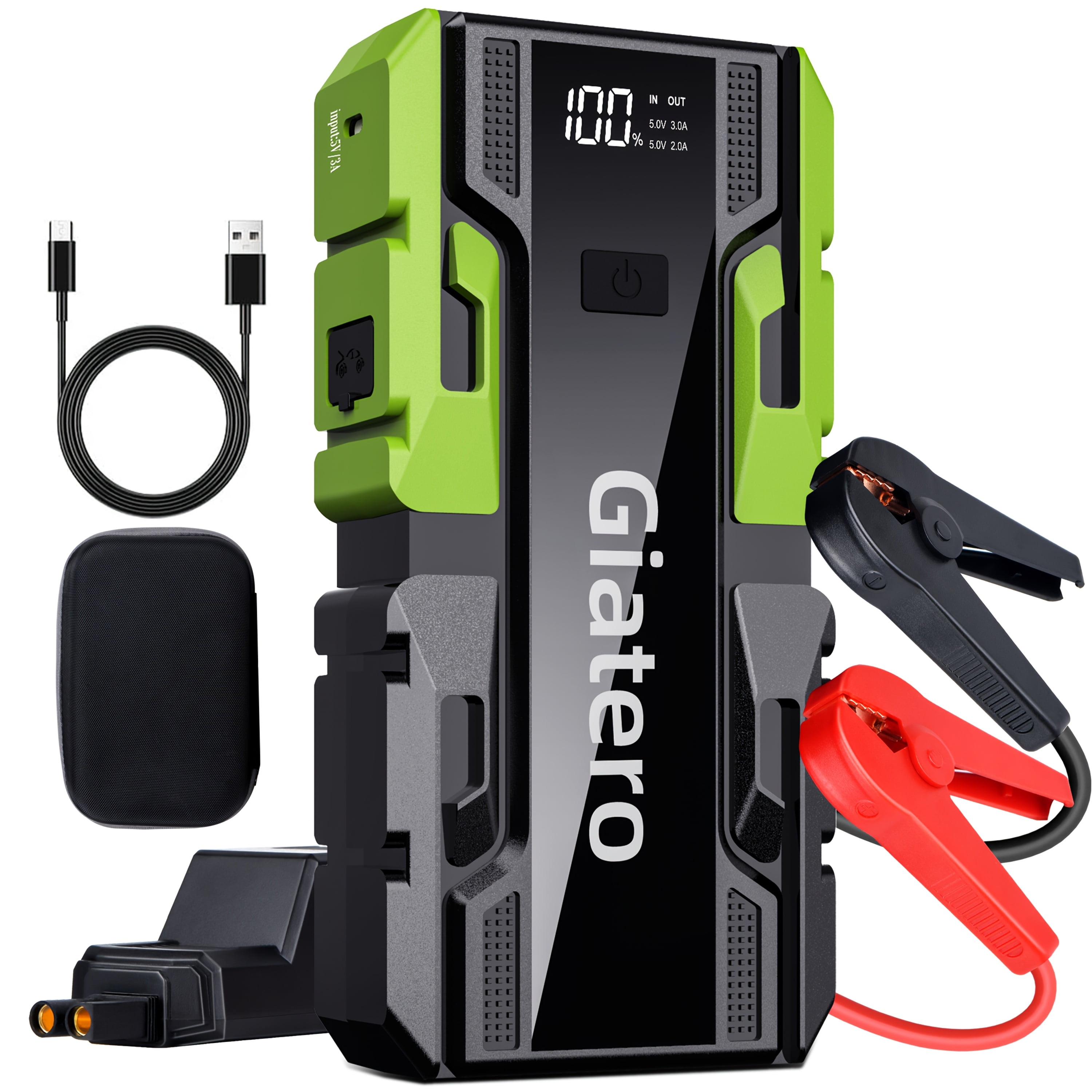 Giatero 6000A Smart Portable Car Jump Starter Battery Pack, 12V Jumper ...