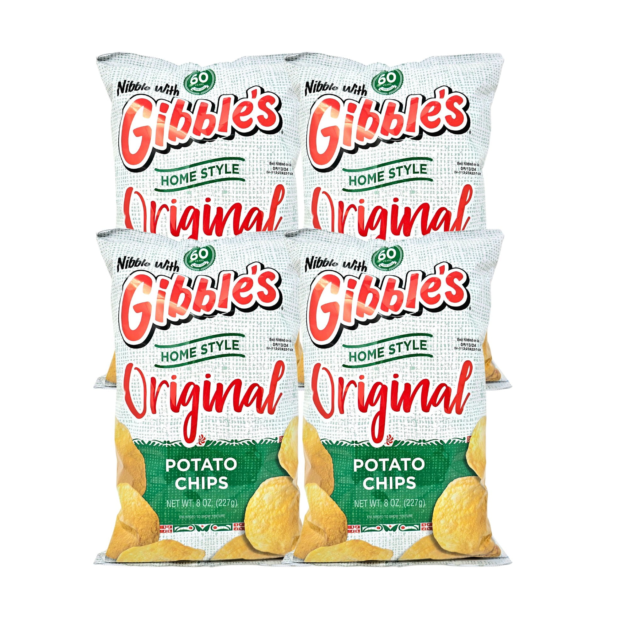 Gibble's Home Style Original Potato Chips 8 oz Bag - QTY 4 - Walmart.com