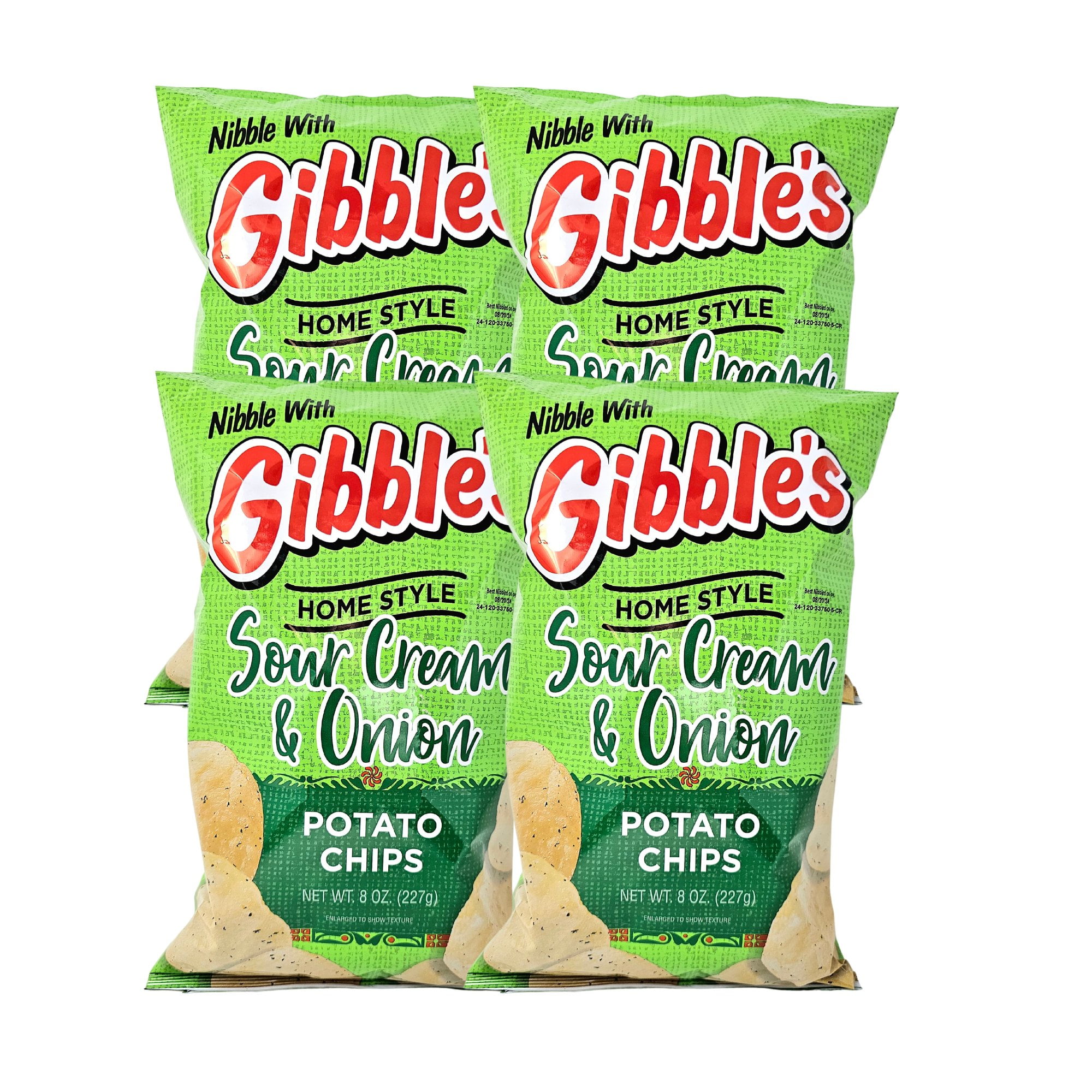 Gibble's Home Style Sour Cream and Onion Potato Chips, 8 oz - QTY 4 ...