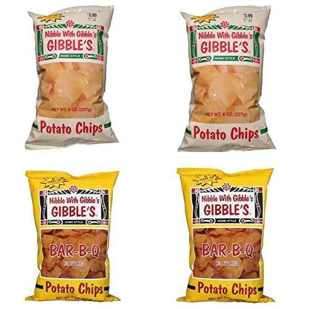 Gibbles Potato Chips Variety Bundle 2 Homestyle 2 BBQ 4-8oz Bags ...