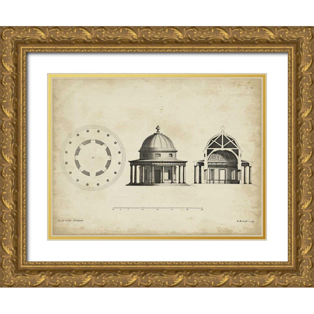 Gibbs, James 14x12 Gold Ornate Wood Framed with Double Matting Museum ...