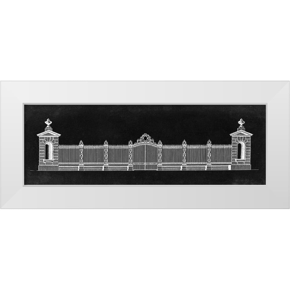 Gibbs, James 18x9 White Modern Wood Framed Museum Art Print Titled - Graphic Palace Gate I ...