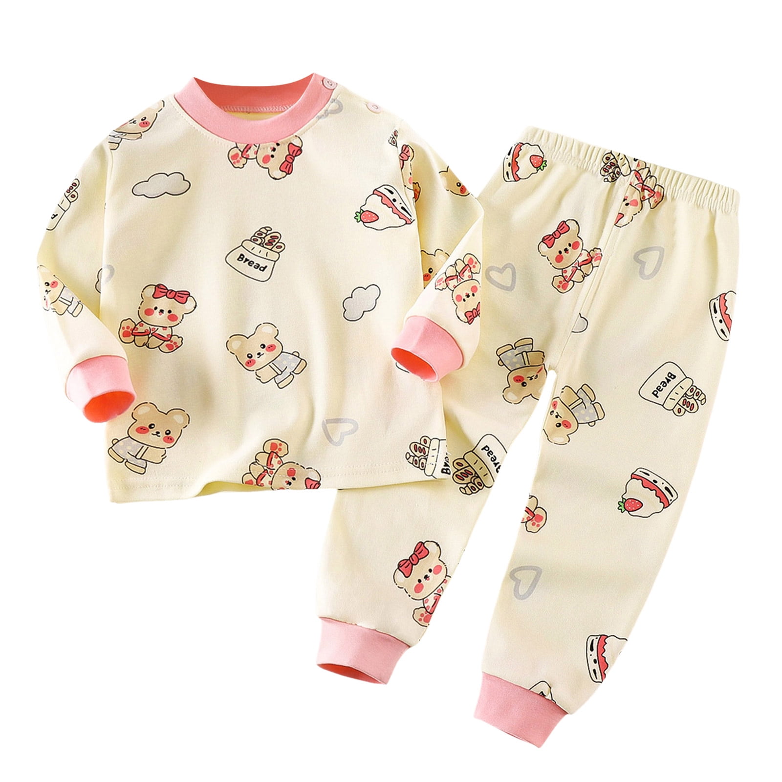 Gibobby Boys Pajamas 2 Pieces Snug-fit Long Set 100% Cotton Toddler Pjs Sleepwear(Pink,12-18 ...