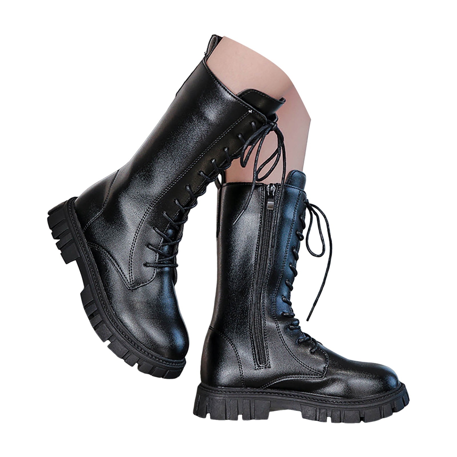 Gibobby Girls Cowgirl Cowboy Ankle Western Boots Side Zipper Lace Up ...