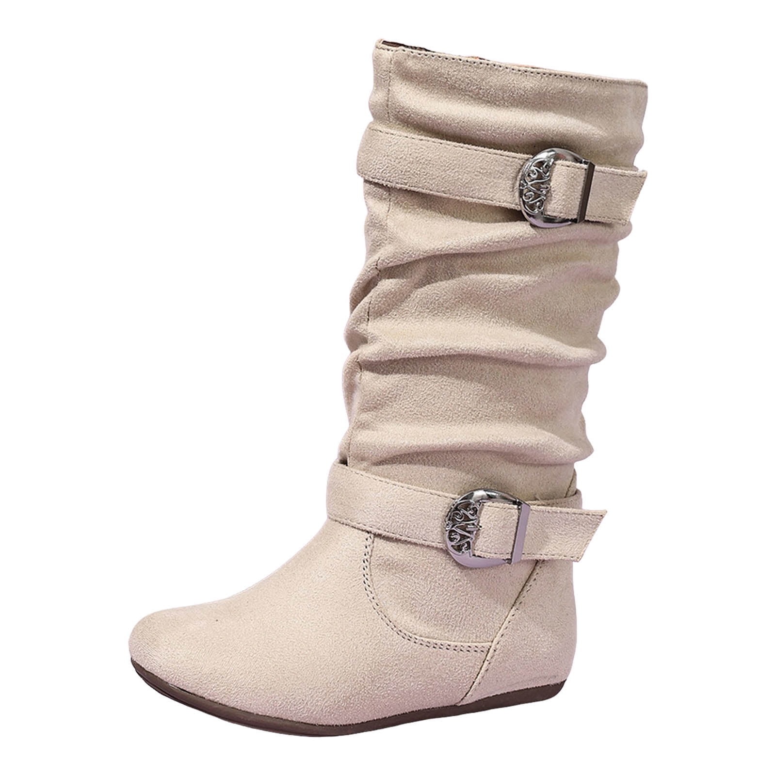 Gibobby Girls' Tall Riding Boots Fashion Style Martin Boots Flat Heel ...