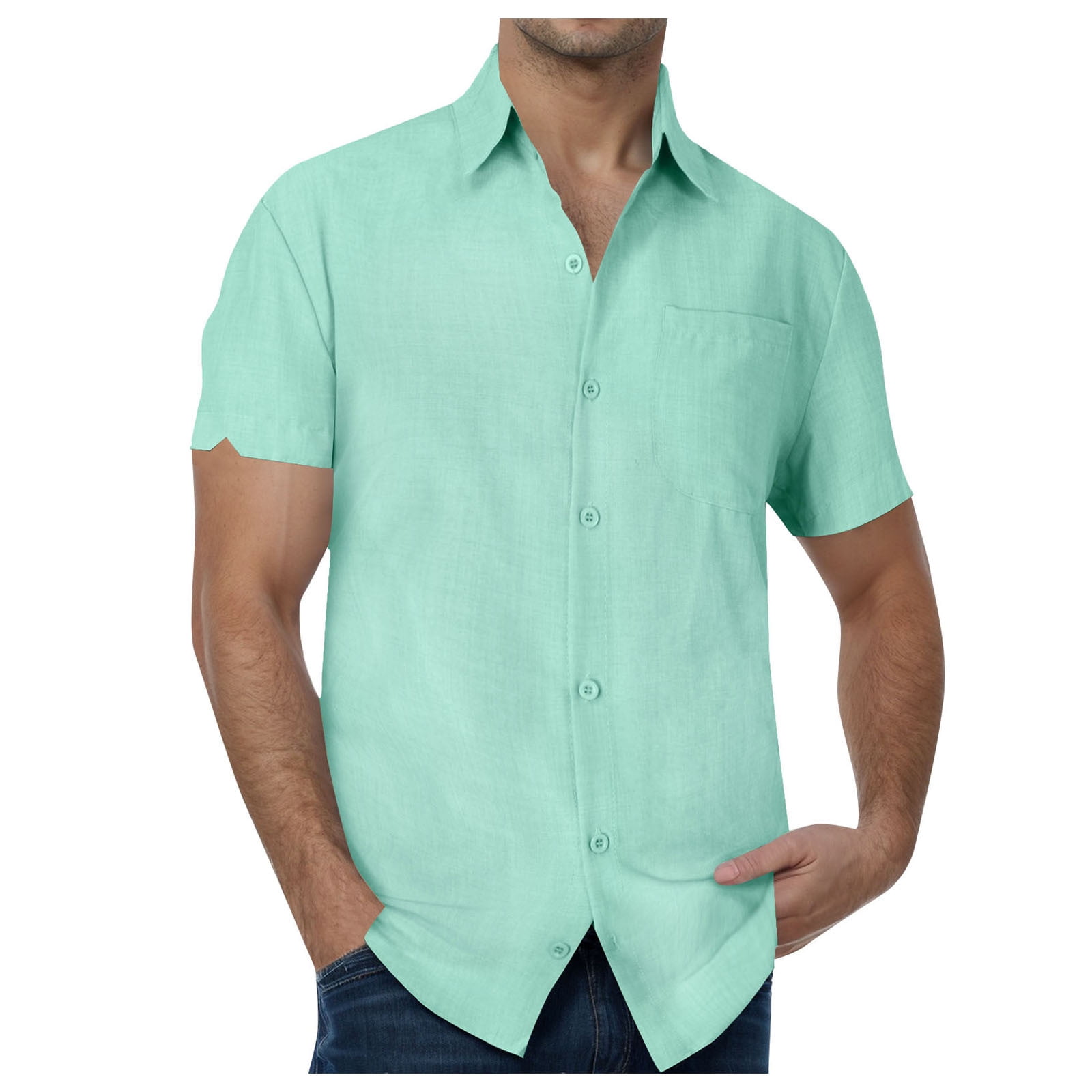Gibobby Men's Casual Button Up Shirts Short Sleeve Textured Summer ...