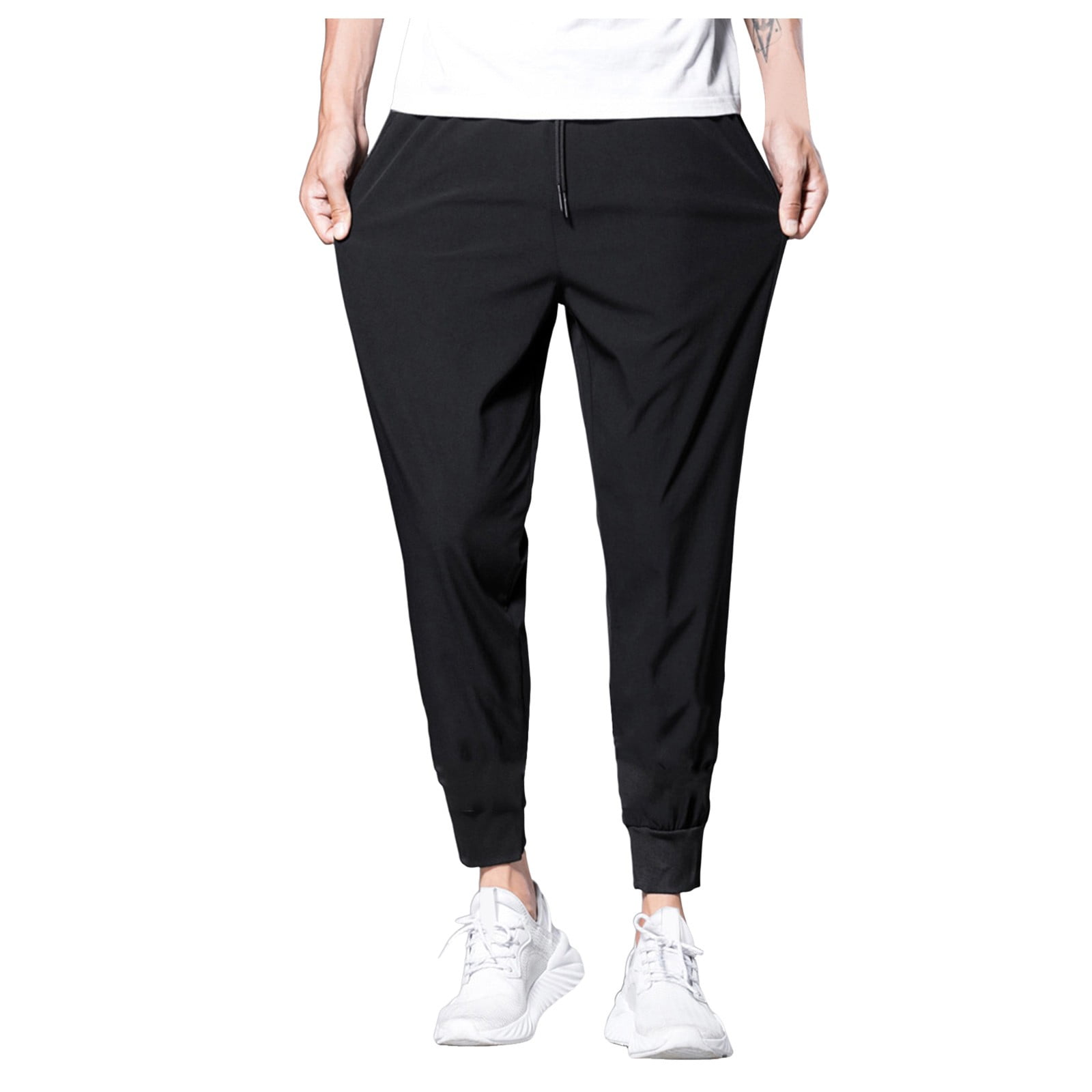 Gibobby Men's Lightweight Sweatpants with Zipper Pockets Tapered ...
