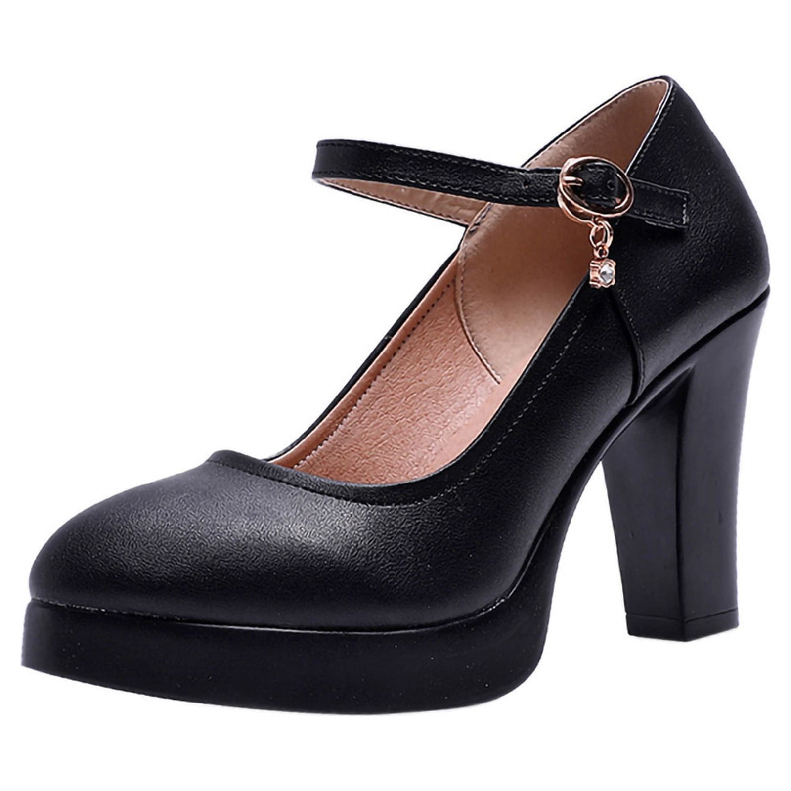 Gibobby Red Pumps Platform Pumps for Women Ankle Strap Mary Jane Shoe ...