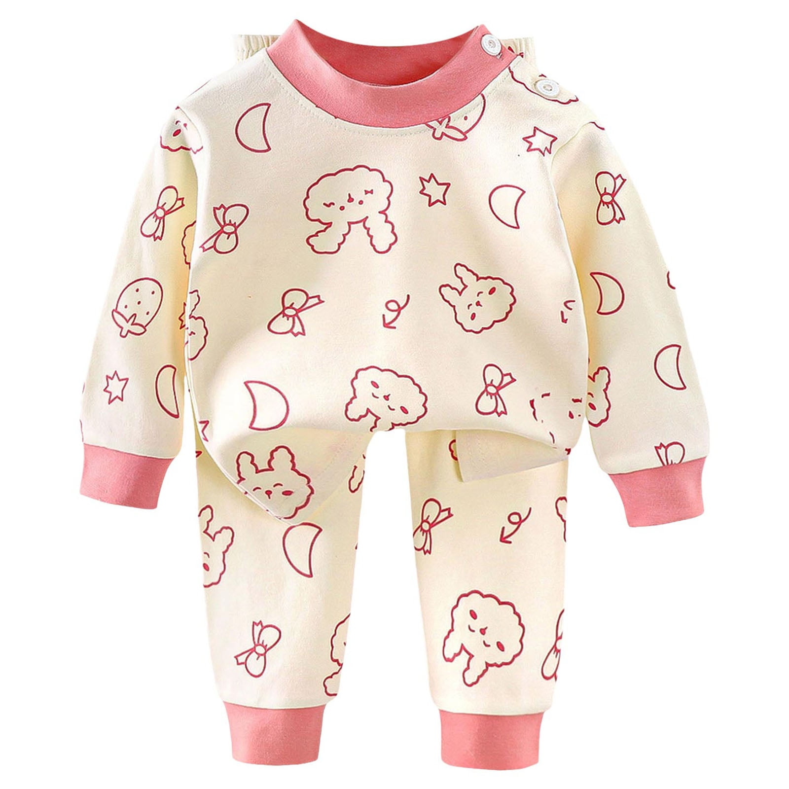 Gibobby Toddler Baby Kids Girls Clothes Set Warm Cartoon Long Sleeve T-Shirt Tops Soft Pants Set ...