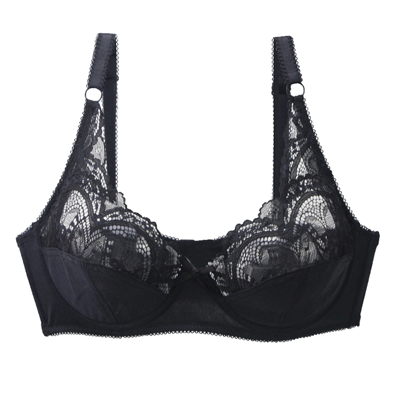 Gibobby Women's Cosnufy Sheer Balconette Bra Demi Unlined Plunge Mesh ...