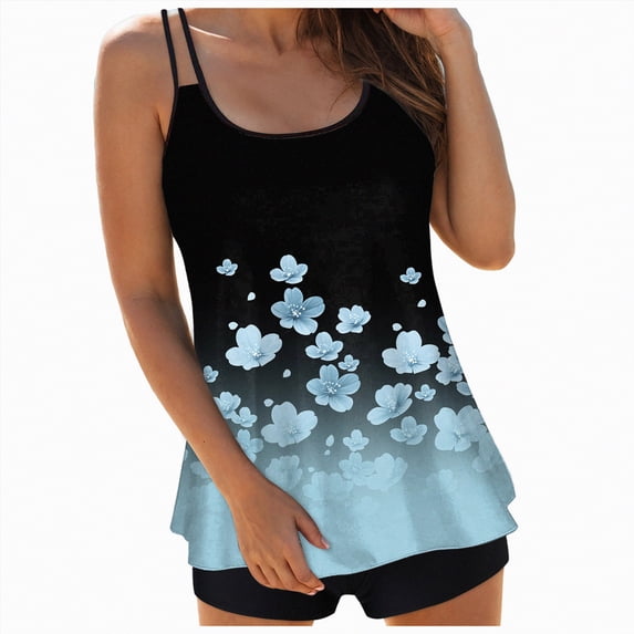 Gibobby Women's Ruched Tankini Swimsuits V Neck Wrap Tie Back Two ...