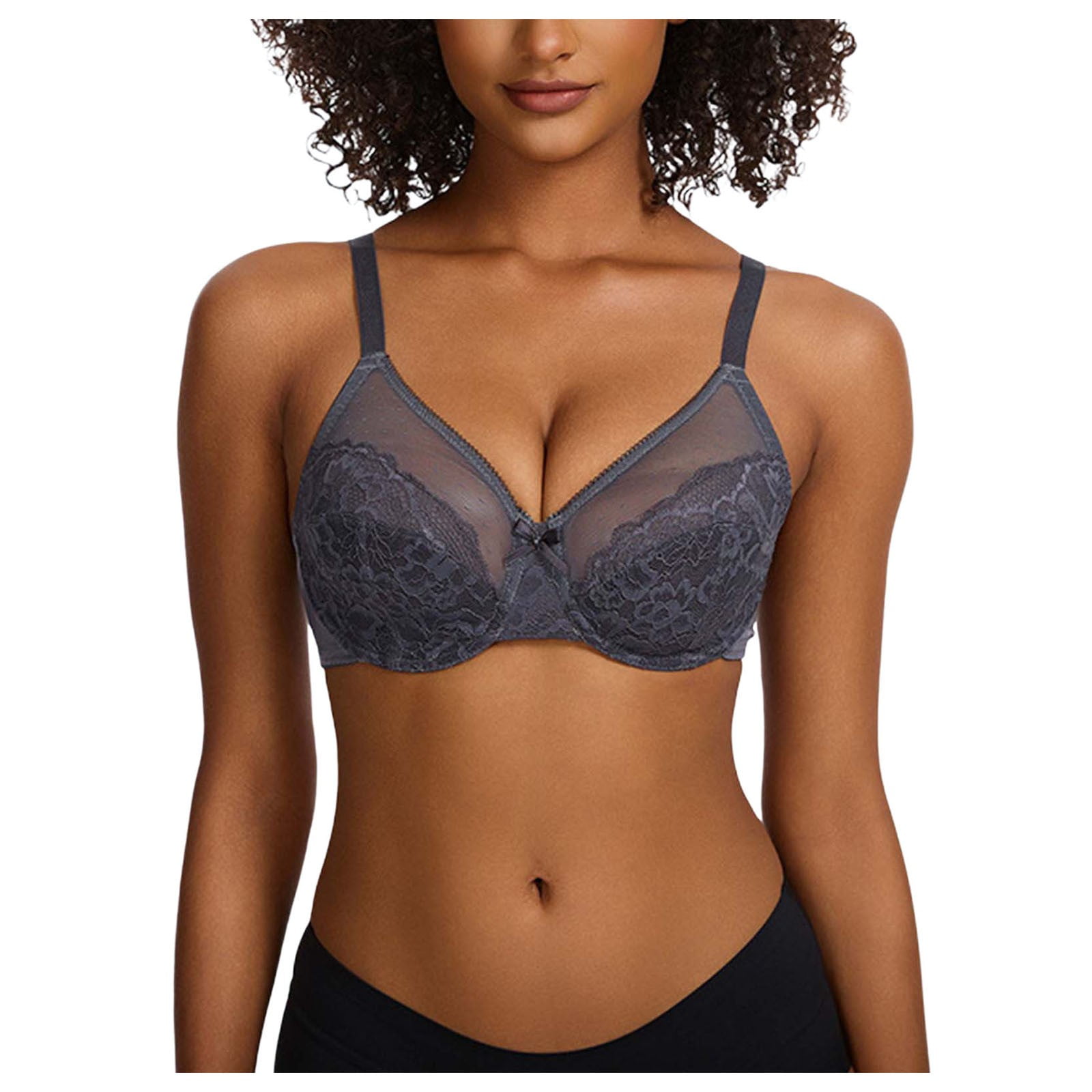 Gibobby Womens Sexy Lace Bra Demi Sheer Mesh Balconette See Through