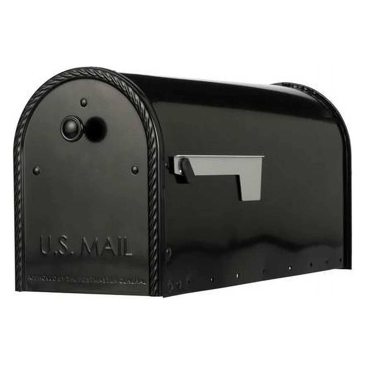 Gibraltar Black Edwards Galvanized Steel Post Mount Mailbox - Walmart.com