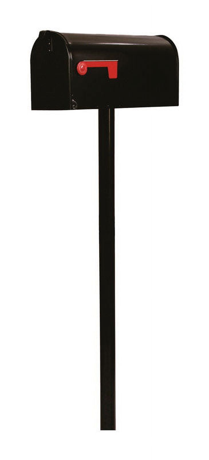 Gibraltar Freemont Galvanized Steel Post Mounted Black Mailbox w/Post ...