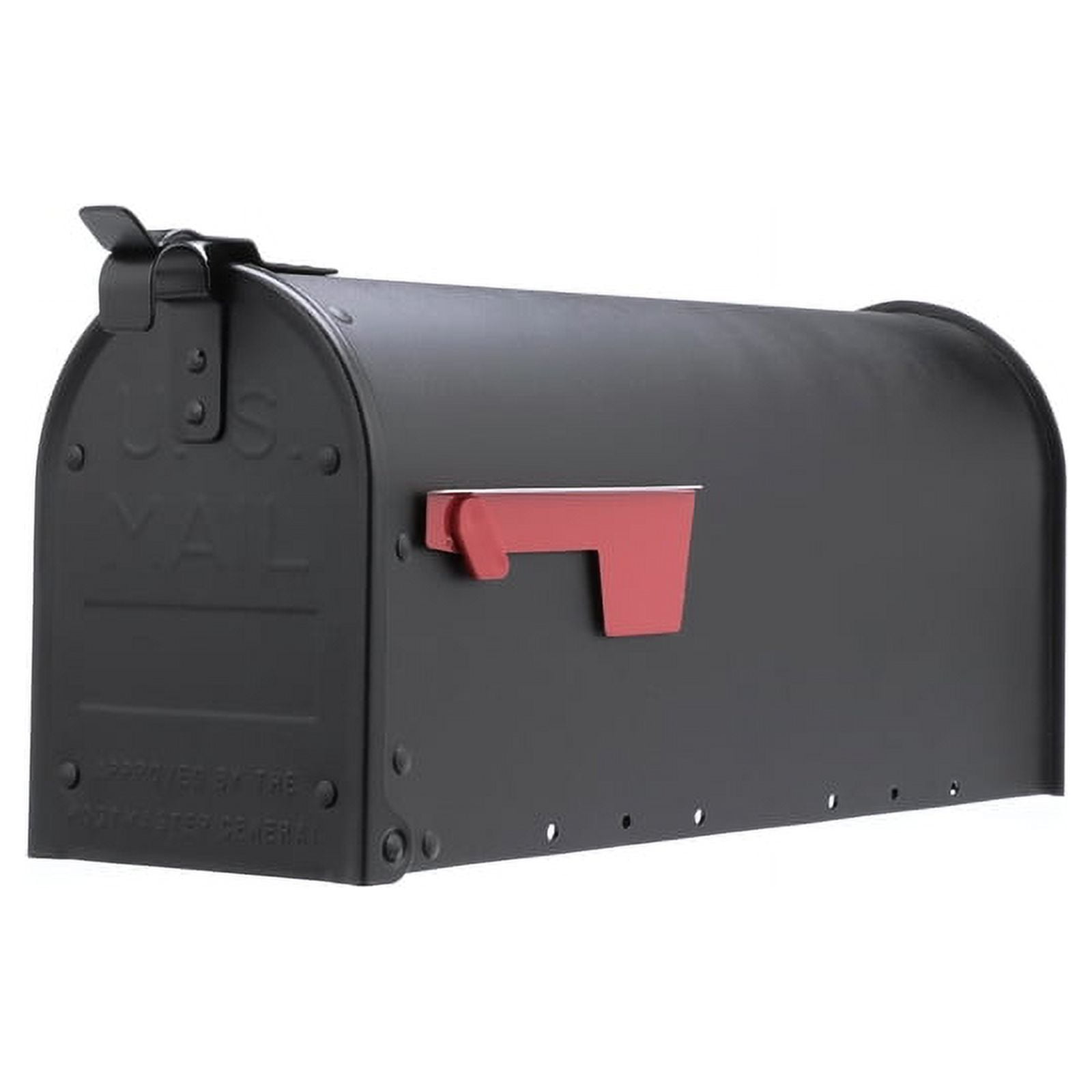 Gibraltar Mailboxes Admiral Classic Aluminum Post Mount Black Mailbox ...