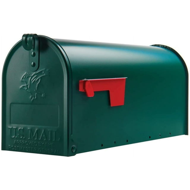 Gibraltar Elite Green Post-Mount Mailbox, Medium Capacity Galvanized ...