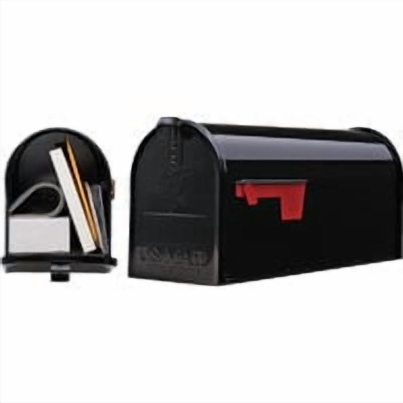 Gibraltar Elite Black Steel Mailbox, Medium Size, Post-Mount for Rural ...