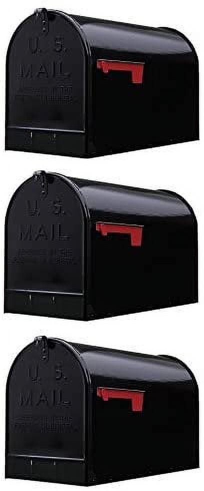 Gibraltar Extra-Large Capacity Black Mailbox, Galvanized Steel, Post ...