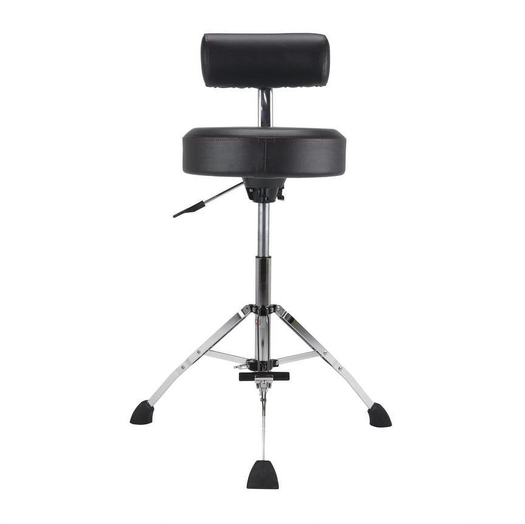 Gibraltar Tall Hydraulic 15 Round Stool w/ Backrest & Footrest ...