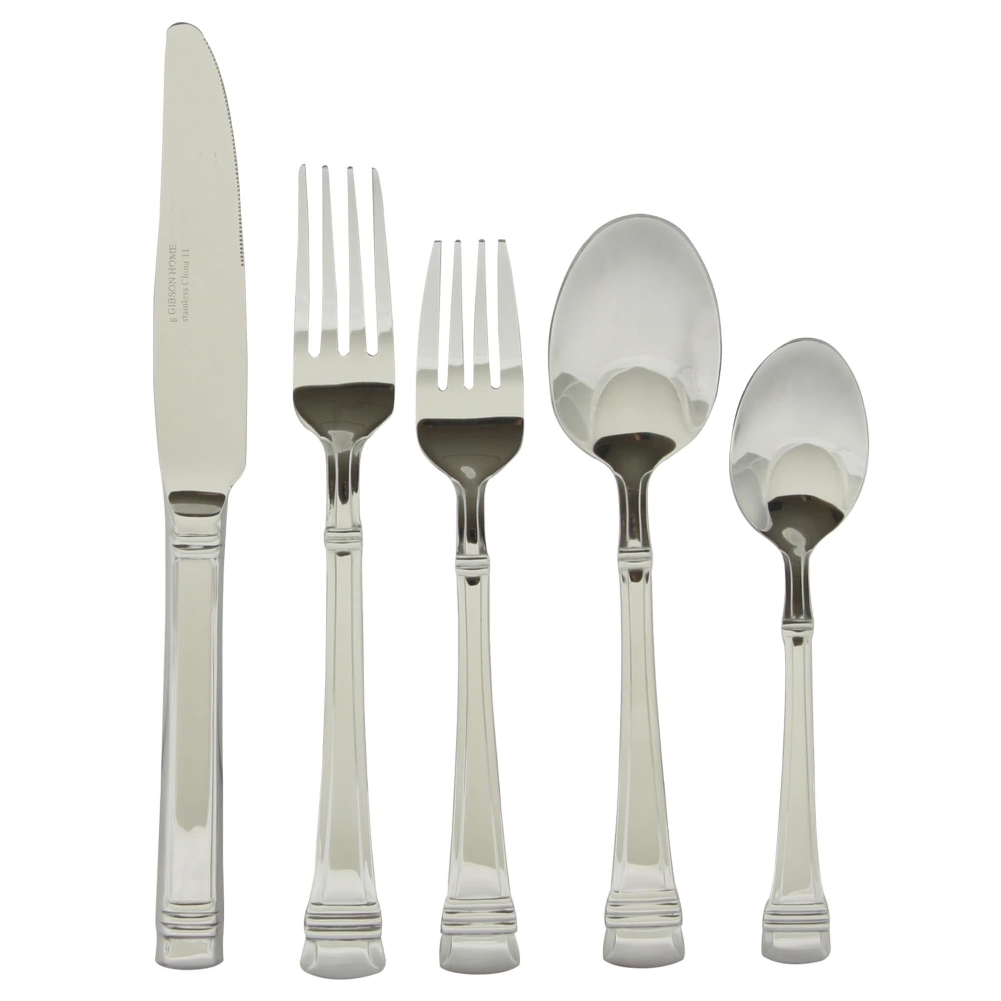 Gibson Home 20-Piece Flatware Set, Stainless Steel Silverware, Modern ...