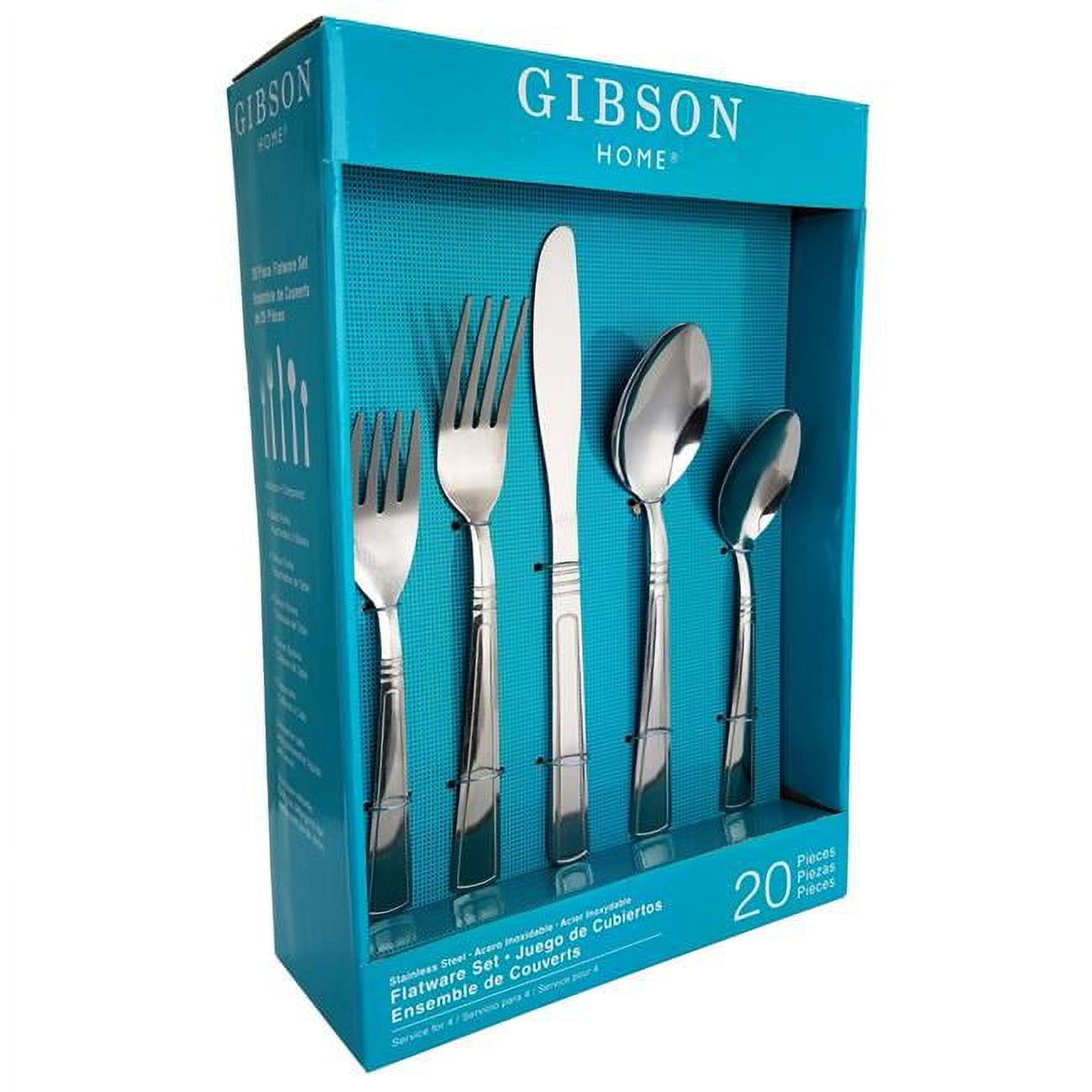Gibson Creston 20 Piece Flatware Set withTumble Finish - Walmart.com
