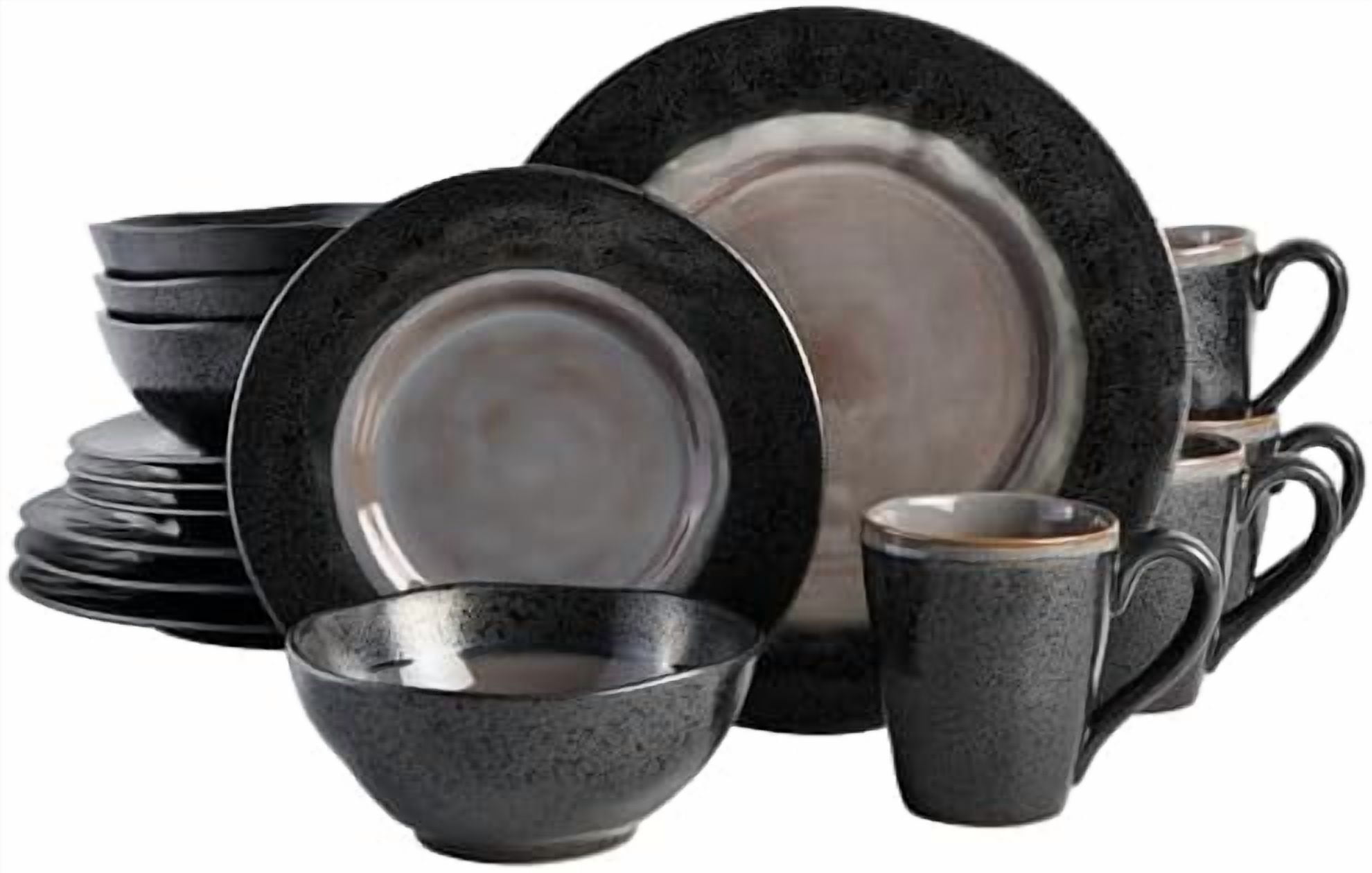 Gibson Dragonstone 16 pc Dinnerware Set Grey Stoneware, Gray ...