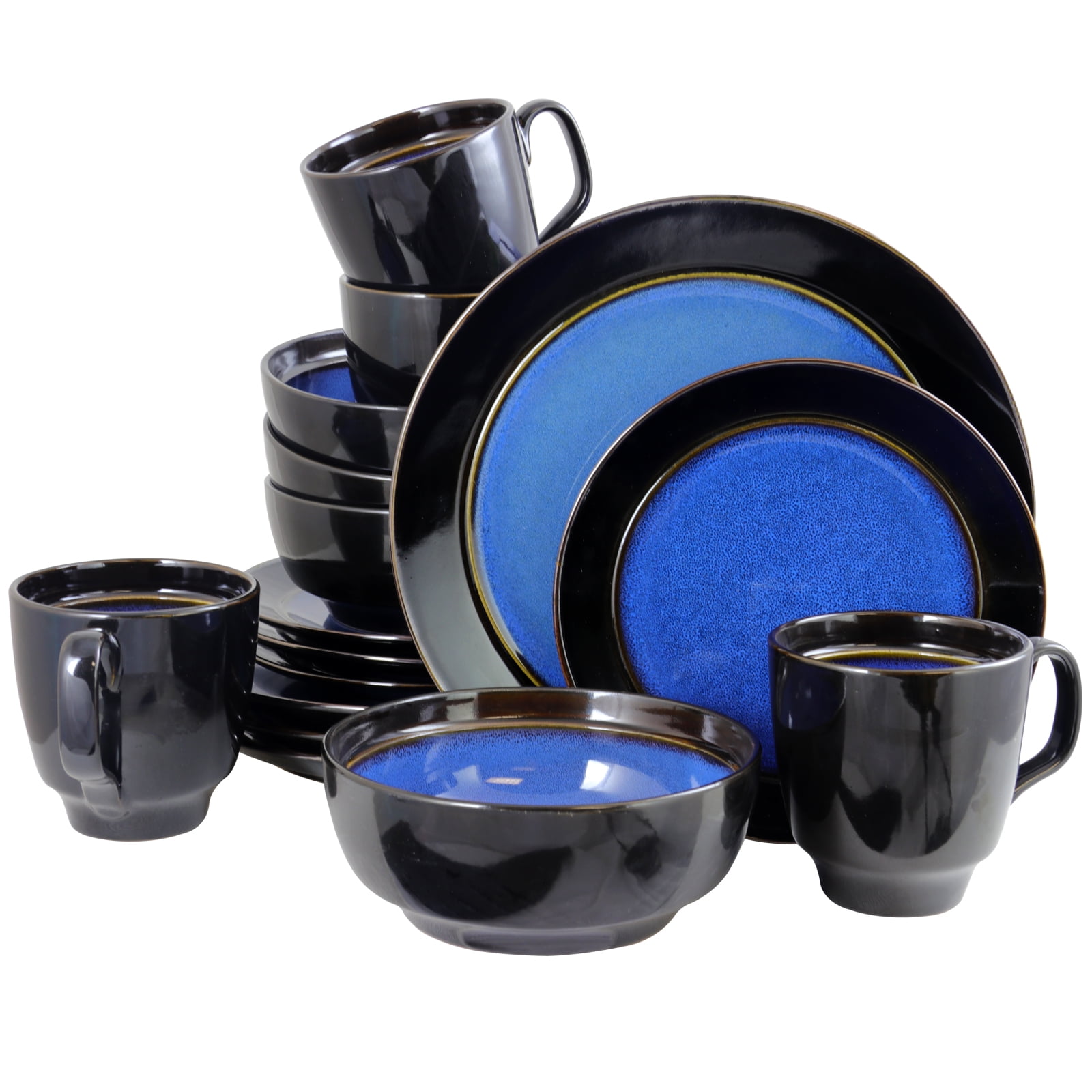 Gibson Elite Bella Galleria 16 Piece Reactive Glaze Dinnerware Set ...