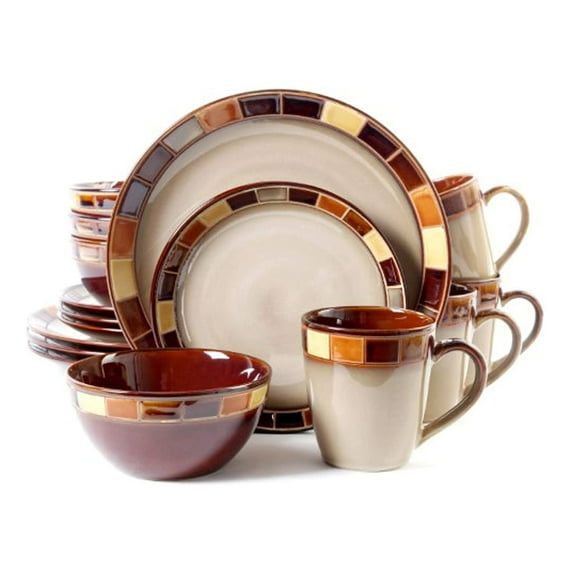 Elegant Gibson Elite Casa Estebana 16 Piece Modern Dishware Set - Cream ...
