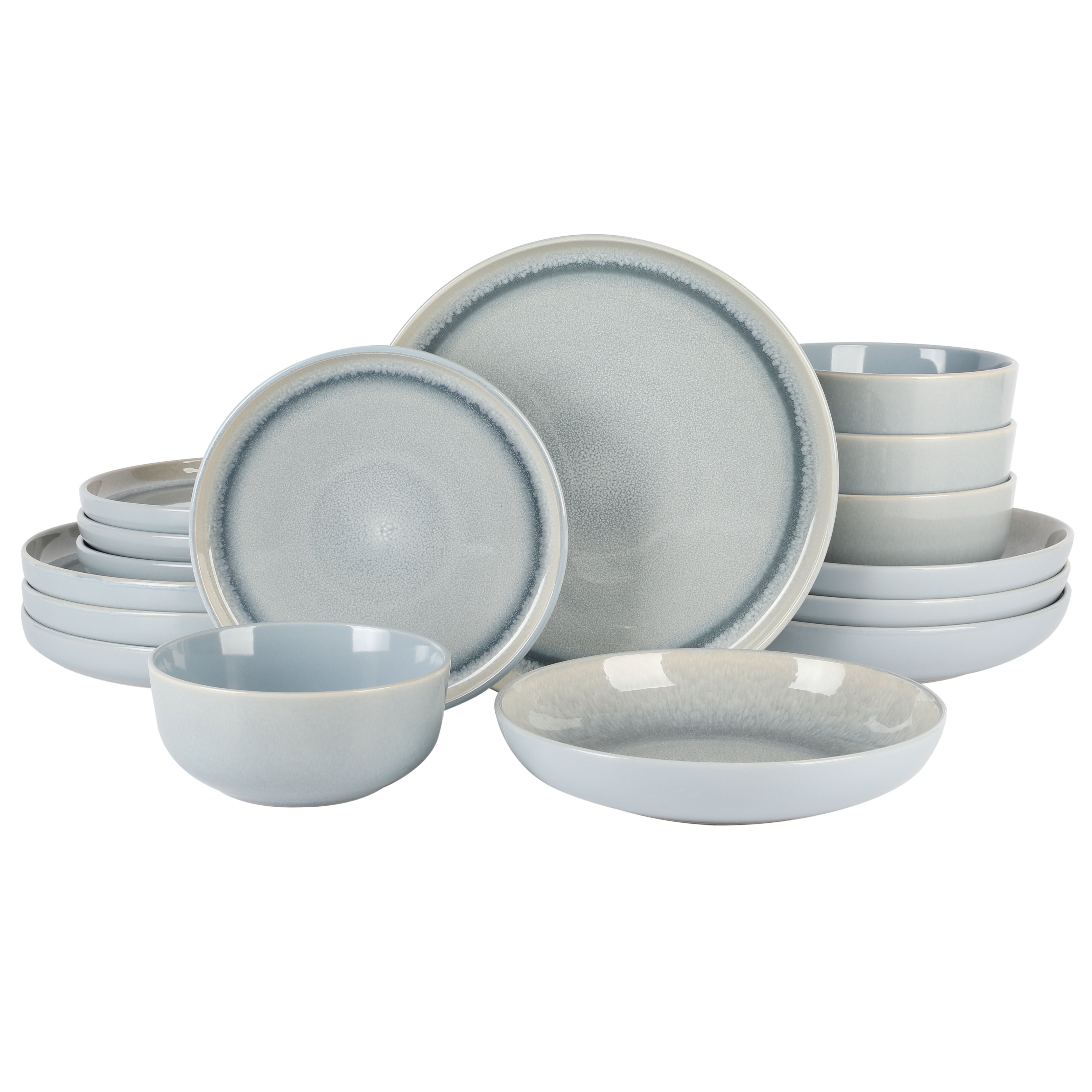Gibson Elite Juno Moon 16 Piece Double Bowl Reactive Dinnerware Set ...